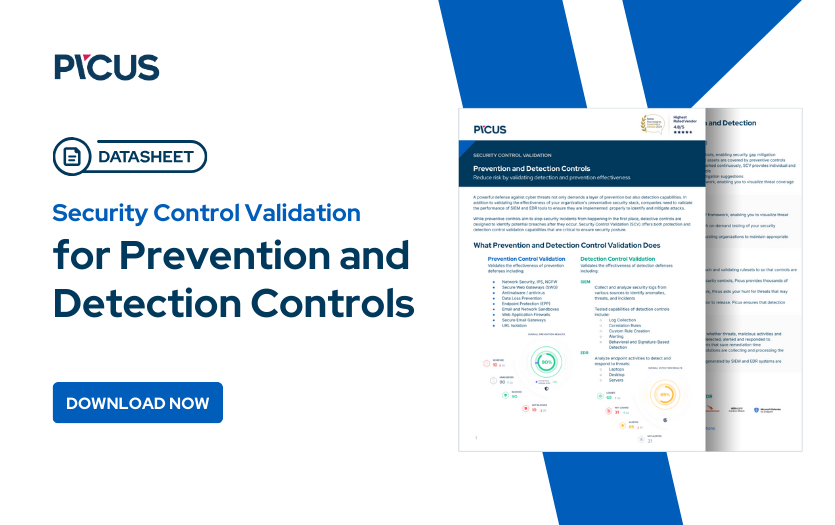 SCV for Prevention and Detection Controls Datasheet | Picus SCV for Prevention and Detection Controls Datasheet | Picus